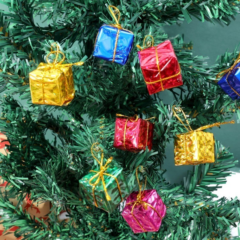 Christmas Box Pendant - Mini Xmas Tree Colorful Square Foam Hanging ...