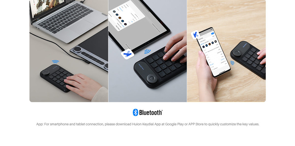 Huion K20 Keydial mini Keyboard for Drawing Tablet, PC and Phone,18 ...