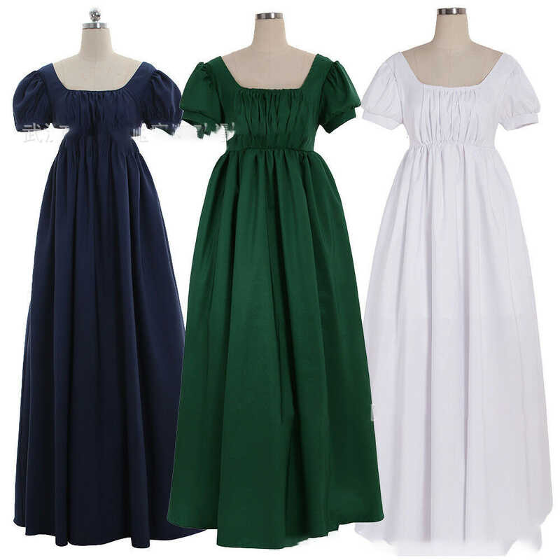 Medieval 135 Regency Ball Ladies' Dress High Waist Tea Robe Dress ...
