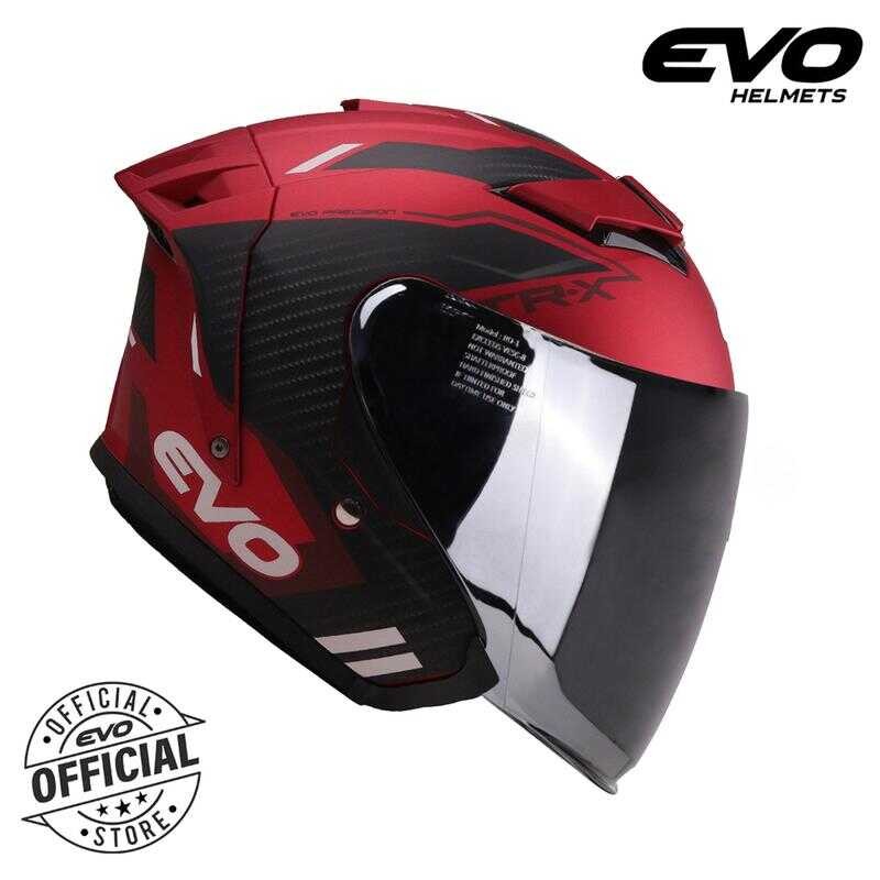 EVO Tr-X Radix Half Face Dual Visor Helmet With Free Clear Lens ...