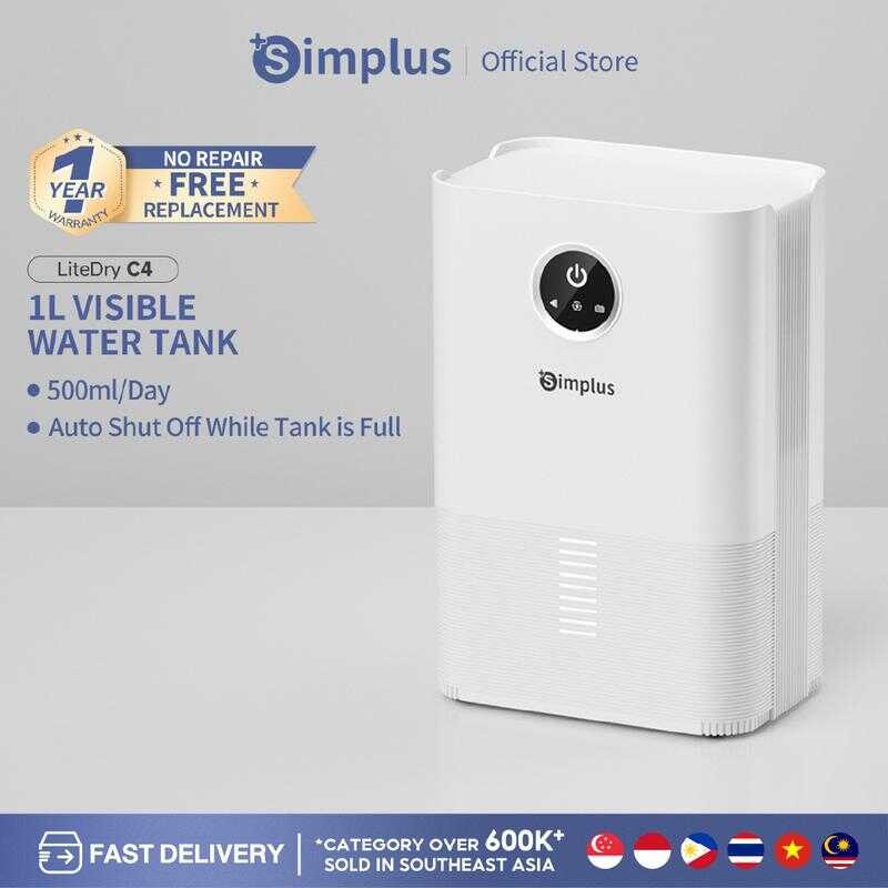[Hot] Simplus Smart Dehumidifier 1L Visible Water Tank 500Ml/Day Bacteriostatic 60㎡ Usable Area ...