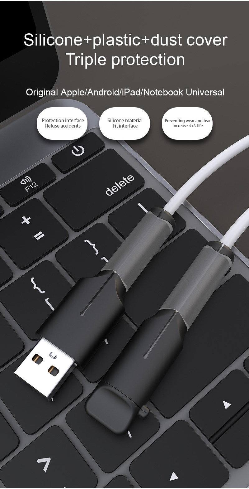 Silicone Data Cable Protector Covers Silicone Charging Cable Protector ...