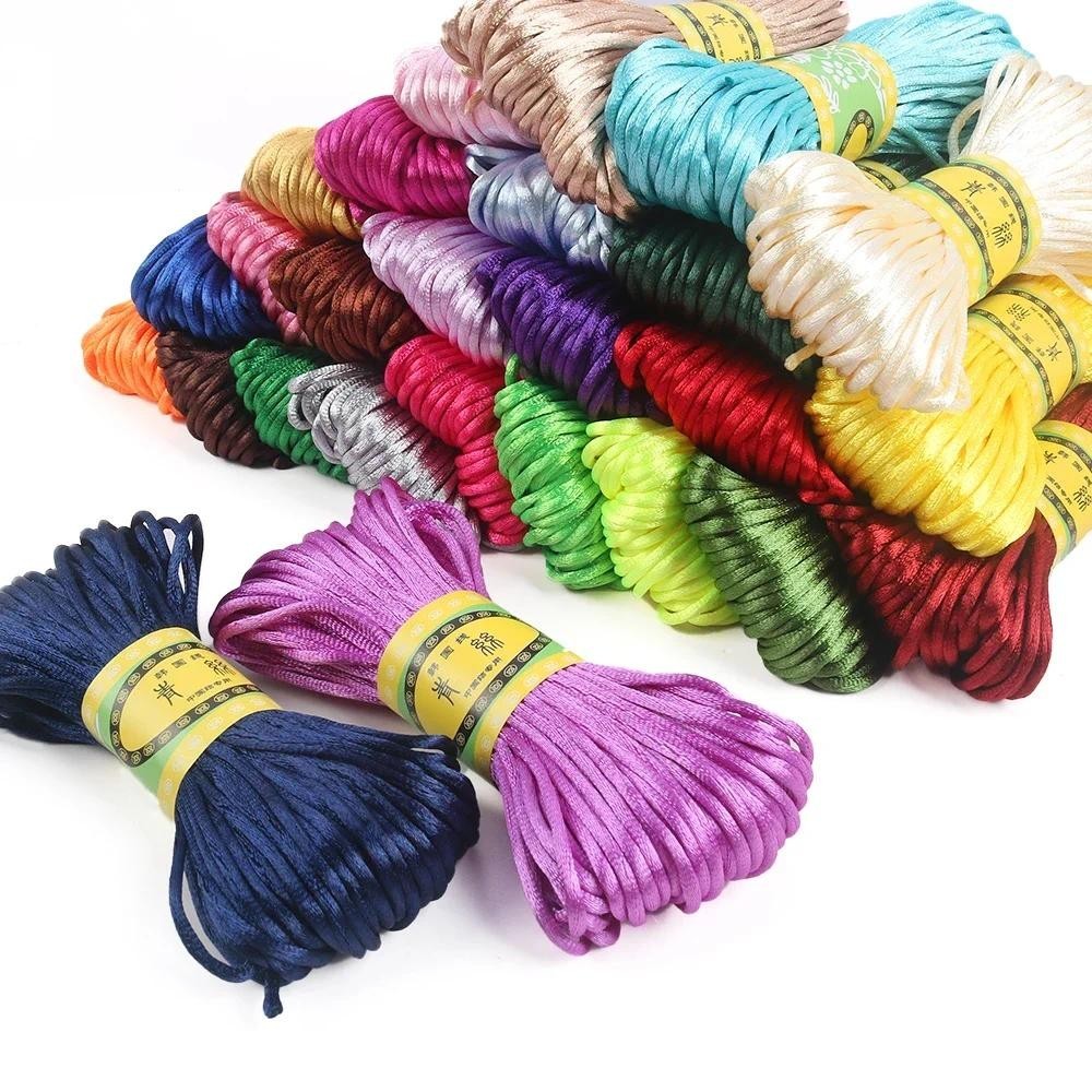 20m/Lot 1.5 Chinese Knotting Silk Macrame Cord Nylon Black Rattail ...