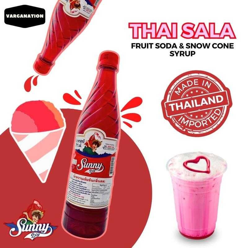 Sunny Boy Thai Sala Snow Cone Syrup 710Ml - For Fruit Soda, Pink Milk ...