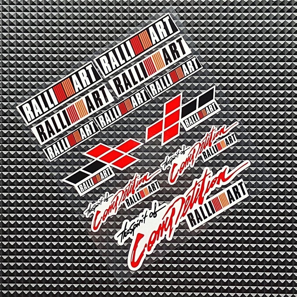 Mitsubishi Complete Set of Stickers with Reflective RALLIART Logo. Car ...