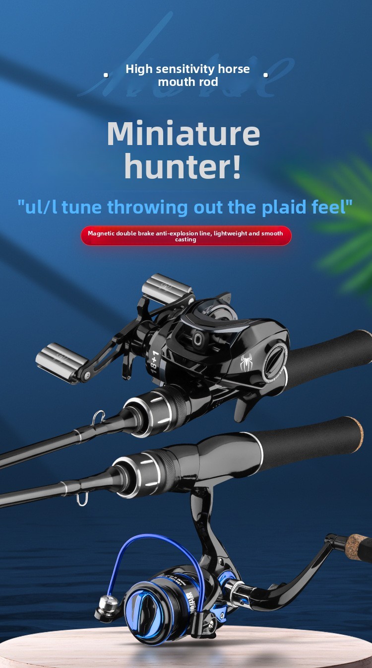 UL Solid Carbon Micro Lure Rod Set – Baitcasting & Spinning Combo ...