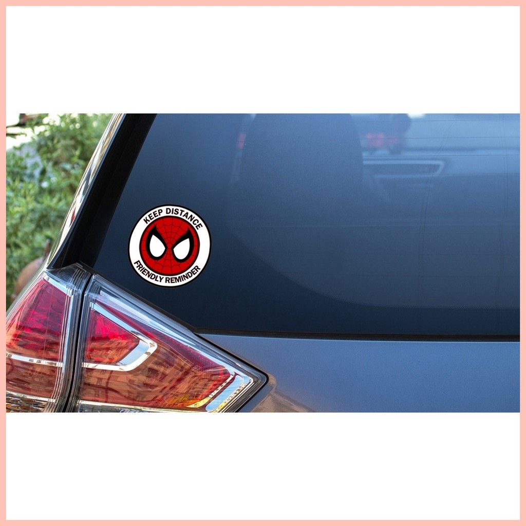 ⛷ KEEP DISTANCE STICKER - SpiderMan Design | Decals for cars ...