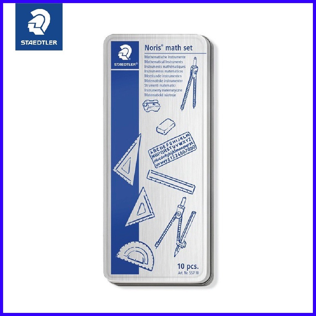 Compass Set 10-Piece Geometry Staedtler With Metal Box 557 10 | Shopee ...