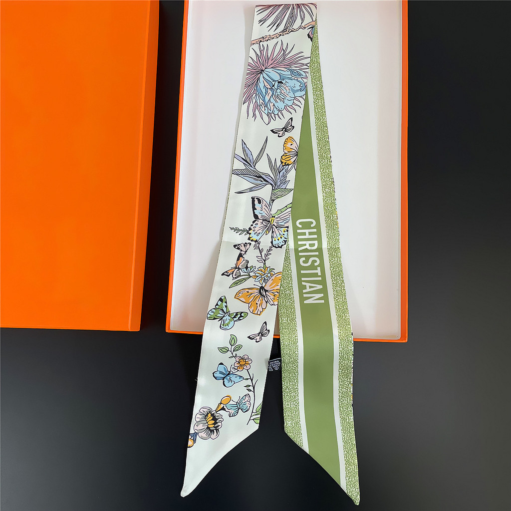 【Ready Stock】Women's Printed Silk-Like Bag Handle Scarf Strap 100cm ...