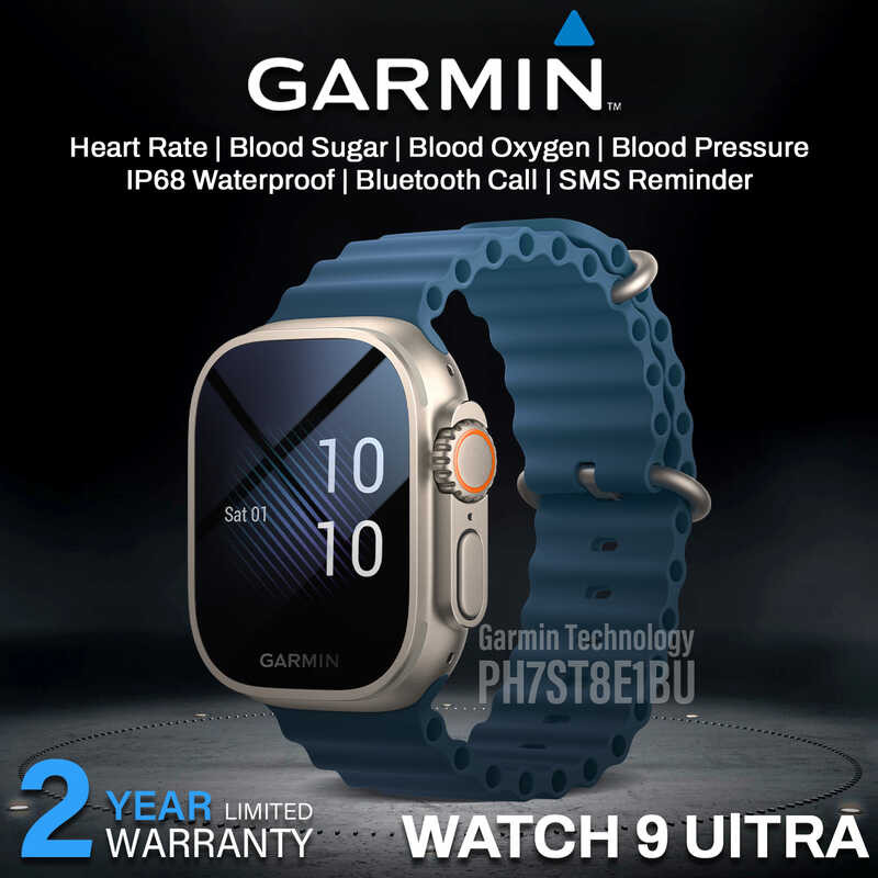 Garmin Smart Watch 9 Ultra Touch Screen 2.02 Inch Sport Free Strap Ip68 ...