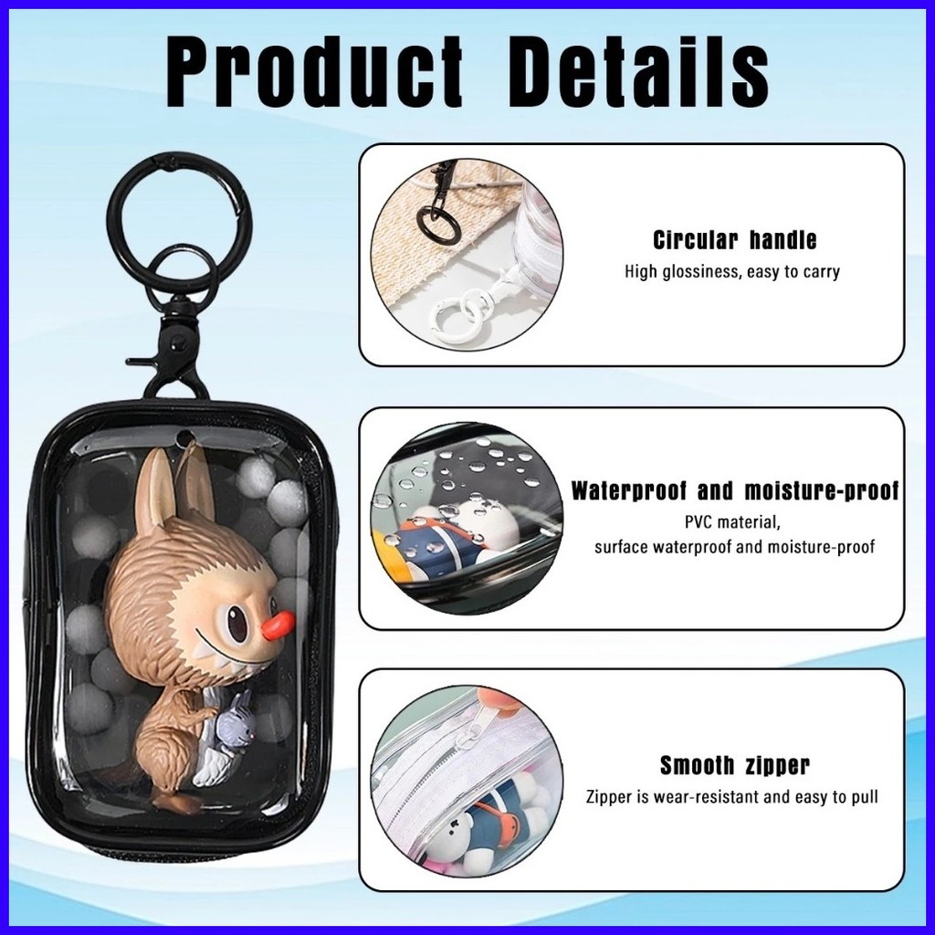 10CM POPMART Labubu Clear Doll Display Bag Dustproof Collectibles ...