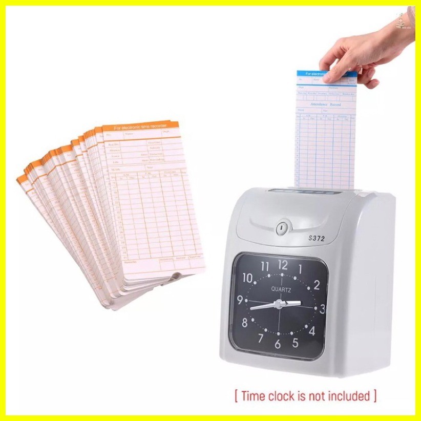 100pcs/Pack time cards timecards monthly 2-sided of employee attendance ...