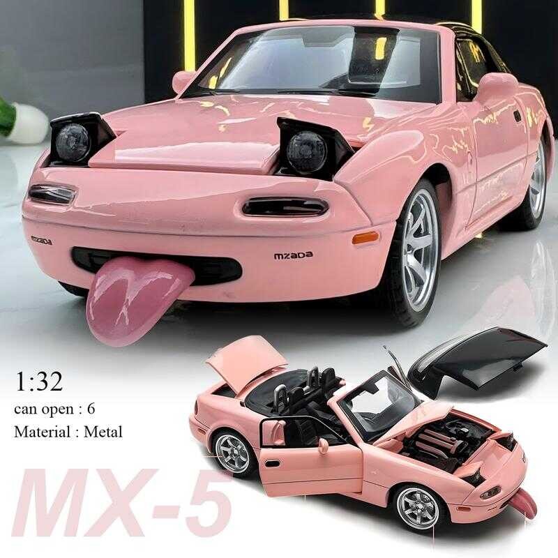 Miata Alloy 1:32 Pink Mazda Mx5 Convertible Sports With Sound Light Toy ...