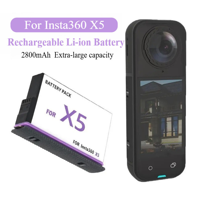 For Insta360 X5 Camera Rechargeable Li-ion Battery X5 Action Camera ...