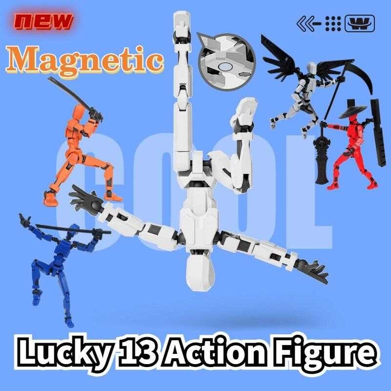 Lucky 13 Action Figure Magnetic 3D Robot Figures Mechanical Style ...