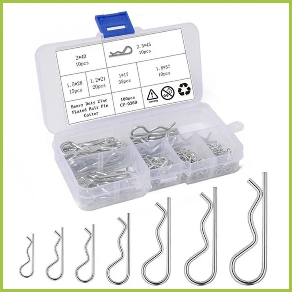 ⭐ 100PCS R Type Pin Heavy Duty Wave Cotter Pins Spring Fastener ...