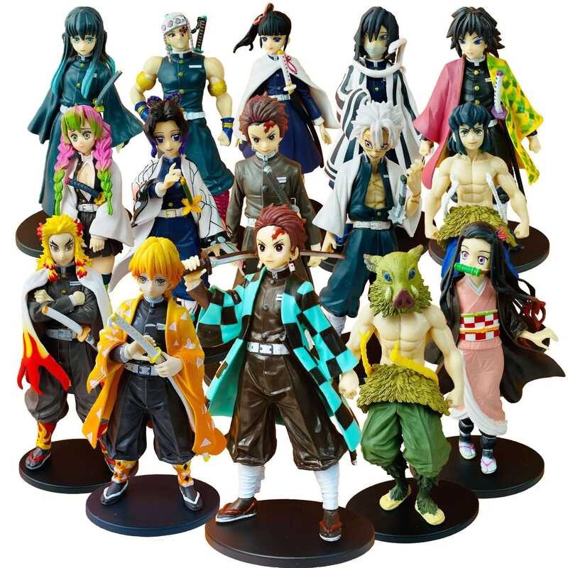 Demon Anime Slayer Action Figures Kimetsu No Yaiba Shinobu Nezuko PVC ...
