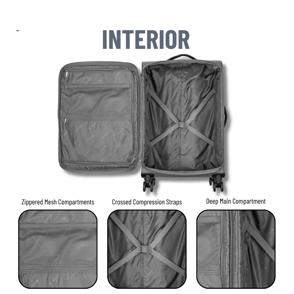 Cozyhome 1pc Gray Luggage – Lightweight Travel Suitcase Large Capacity ...
