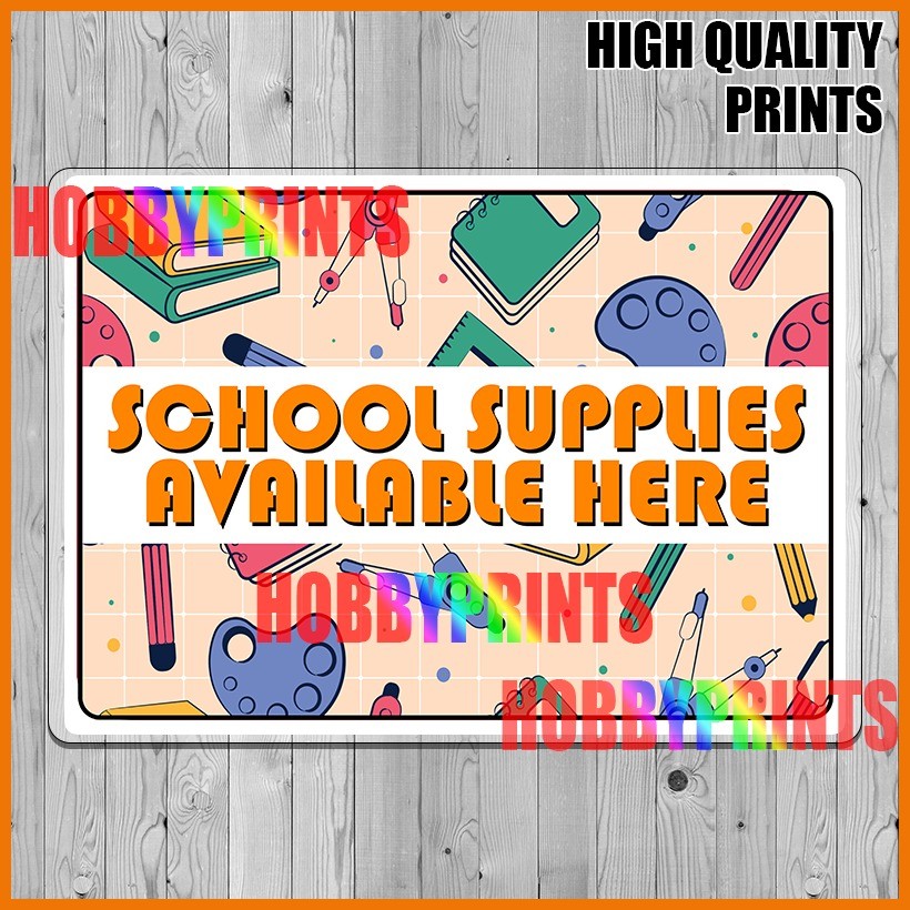 School Supplies Signage Laminated Signage A4 Size | Shopee Philippines
