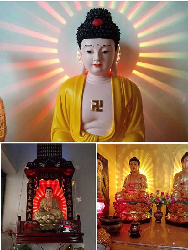 ღ Background Light Shines Shrine Backlight Colorful LED Buddha Guanyin ...