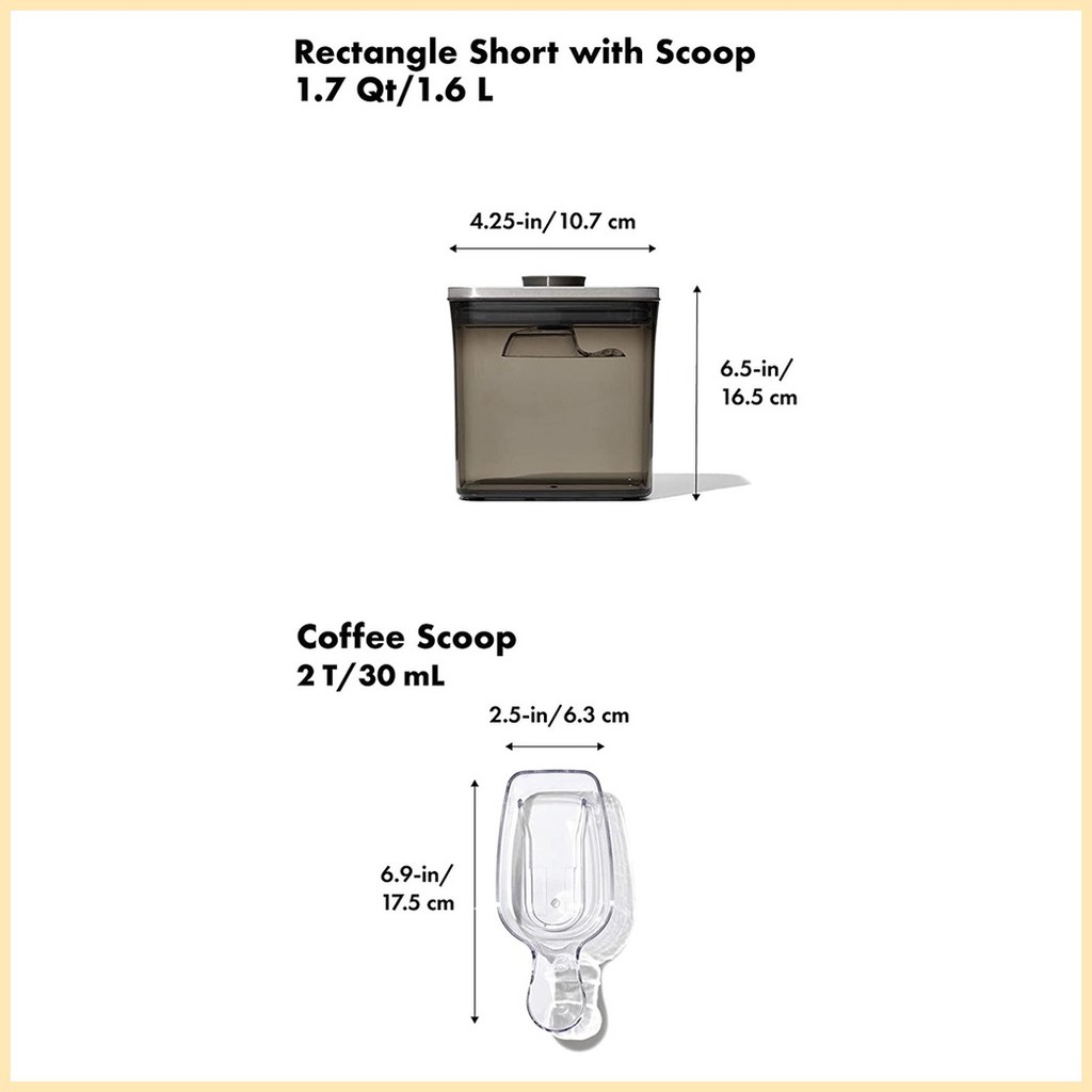 ⭐ OXO Houseware Stainless Steel Coffee POP Container with Scoop 1.6L ...