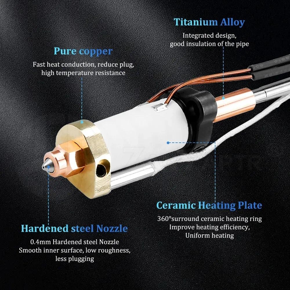 Creality Hi Combo Hotend Kit Ceramic Heating Block Hardened Steel ...