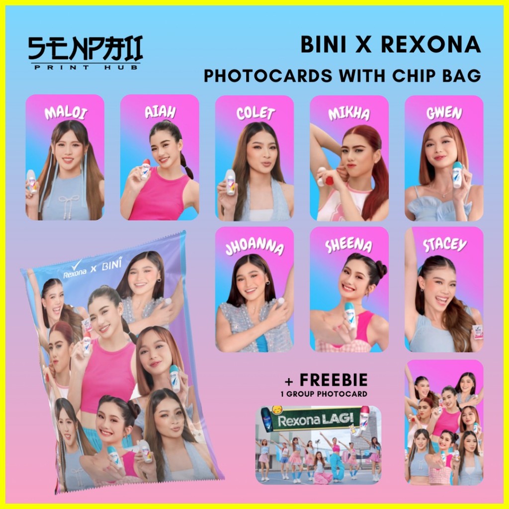 BINI X REXONA | FAN-MADE PHOTOCARDS with CHIP BAG | Shopee Philippines