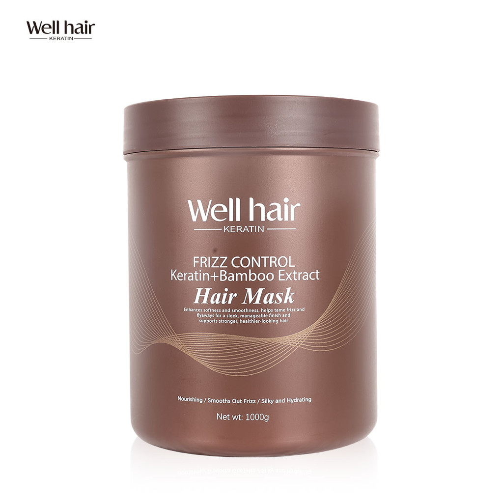 Well Hair Mask Keratin+Bamboo Extract Frizzy Control Silky Smooth Shiny ...