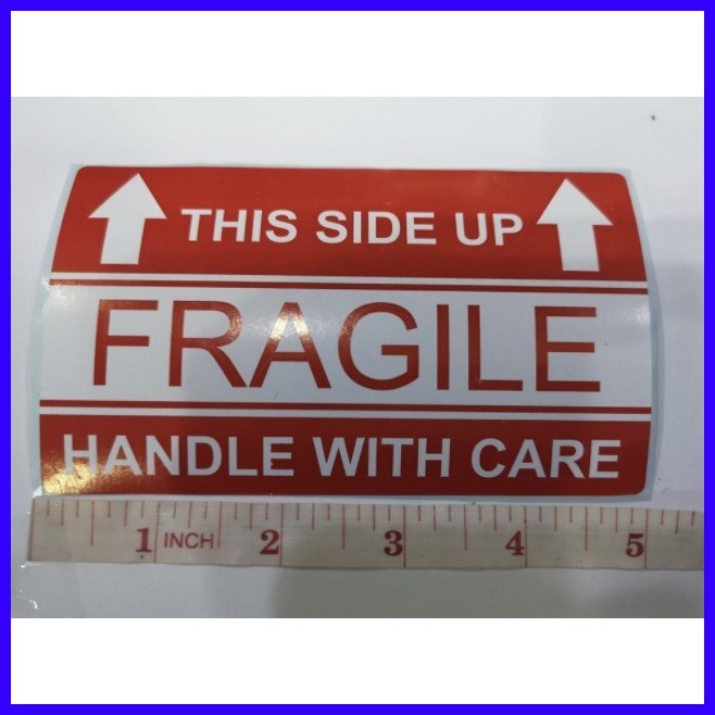FRAGILE Sticker with arrow "This Side Up" -- 3" x 5" (50 pcs) | Shopee ...