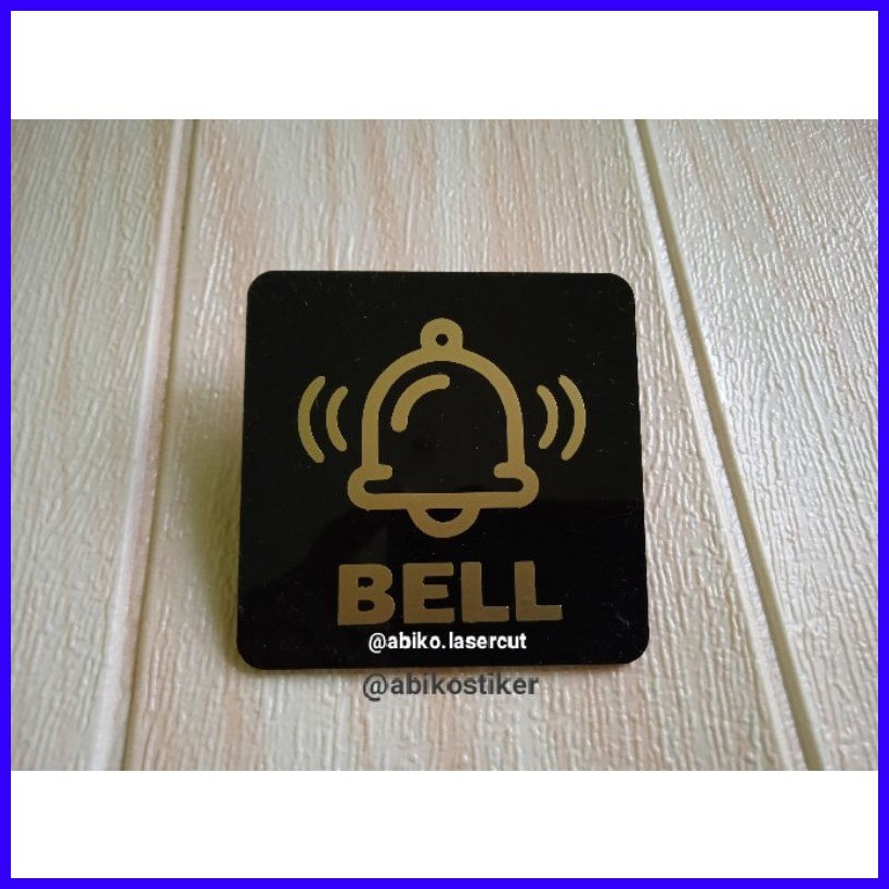 Acrylic Door Sticker Sign - GOLD Bell - Signage Cafe / Home / Resto ...