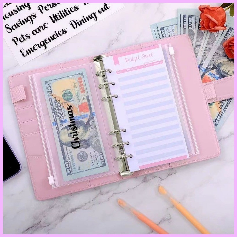 ® ☣ ♀ ♞Money Binder Organizer With Ziplock A6/A5 Binder Budget Wallet ...
