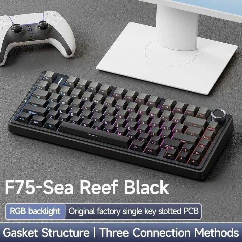 Aula F75 Mechanical Keyboard 80 Key With Gasket Structure 75% Layout ...