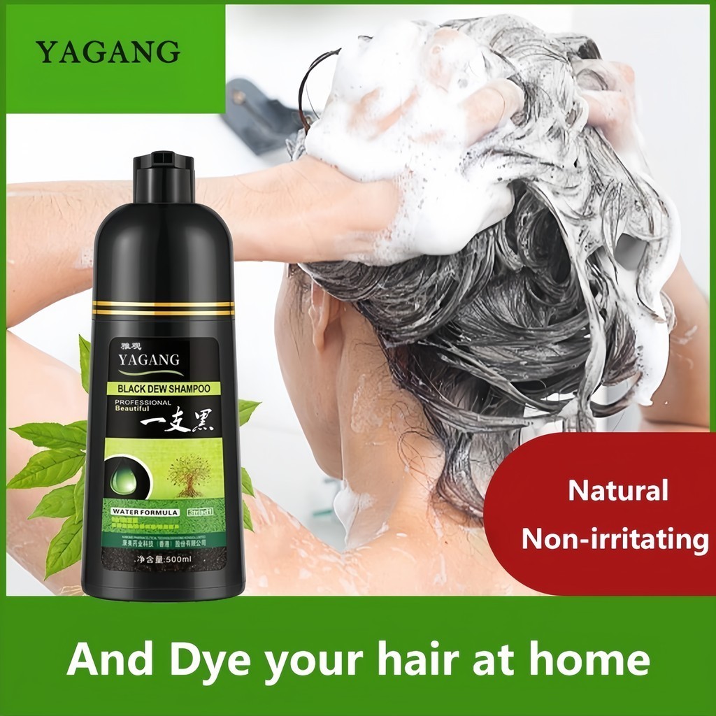 Herbal Hair Dye Shampoo Transforms hair Into Black/Brown Color Non ...