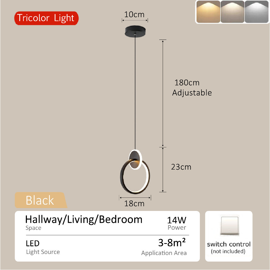 Nordic Chandelier Ceiling Light Tri color Bar Counter Drop Lights ...