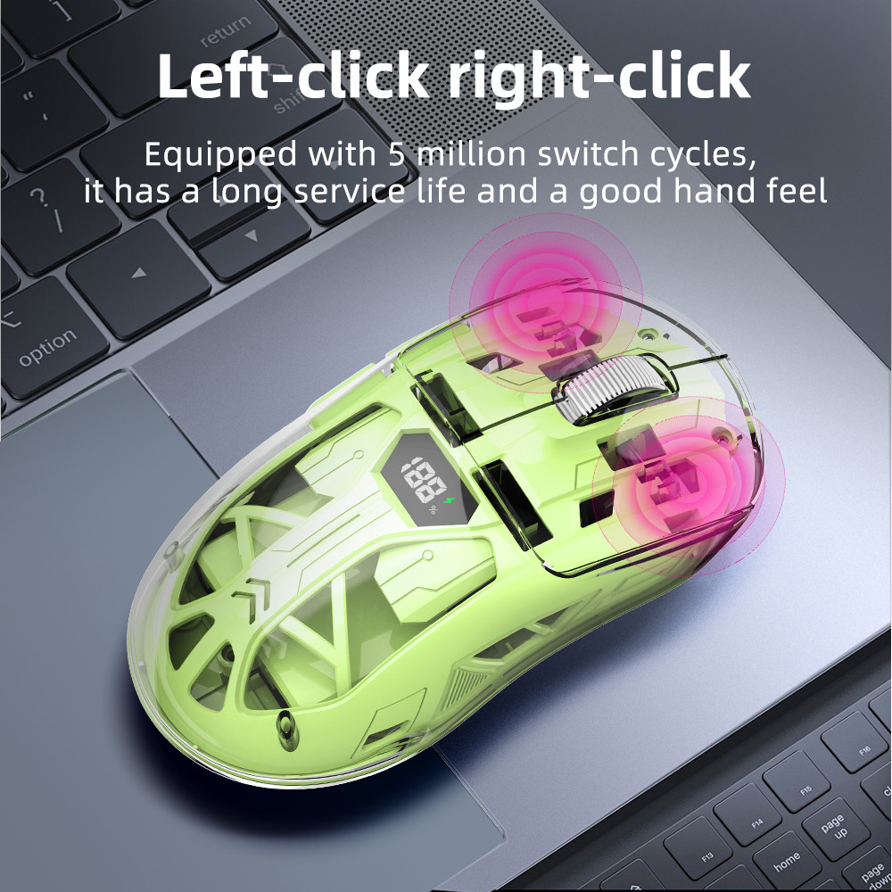 Zeus M14 Transparent Wireless Bluetooth Gaming Mouse With Battery Level ...