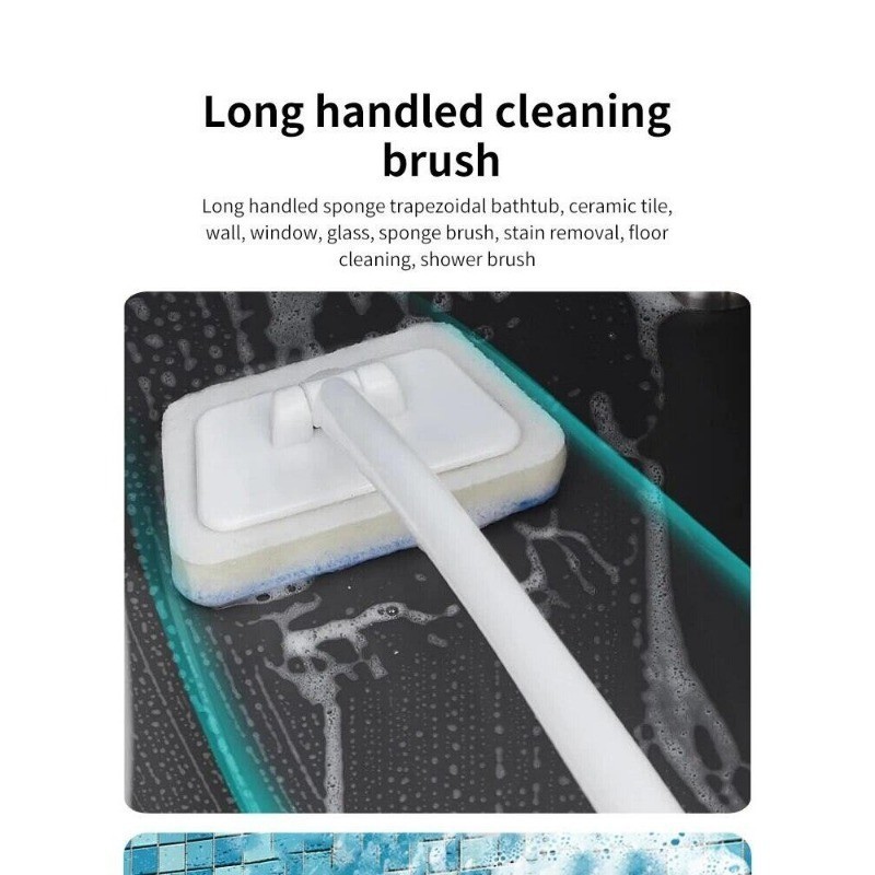 Bathroom Wall Brush Multifunctional Long Handle Removable Sponge Brush ...