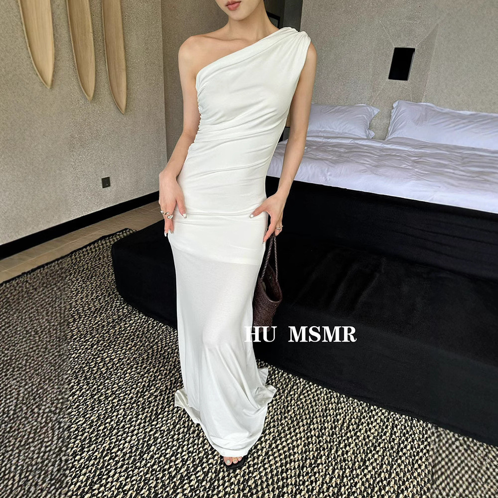 Thirteen-row HUMSMR Summer New High-end Sense Off-shoulder Slim Pleated Fish Tail Dress D1388 ...