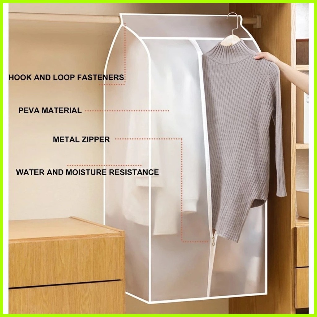 Large Capacity Clothes Dust Cover Clothes storage Hanging Garment Dress ...