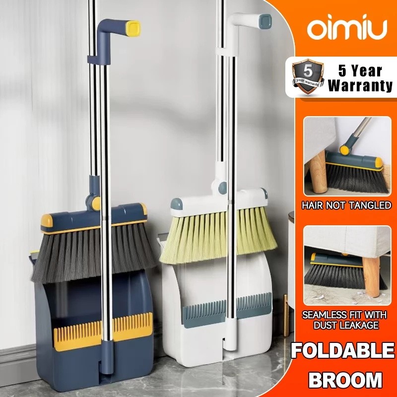 Plastic Floor Cleaning Set With Hairresistant Broom Dustpan Home Clean ...