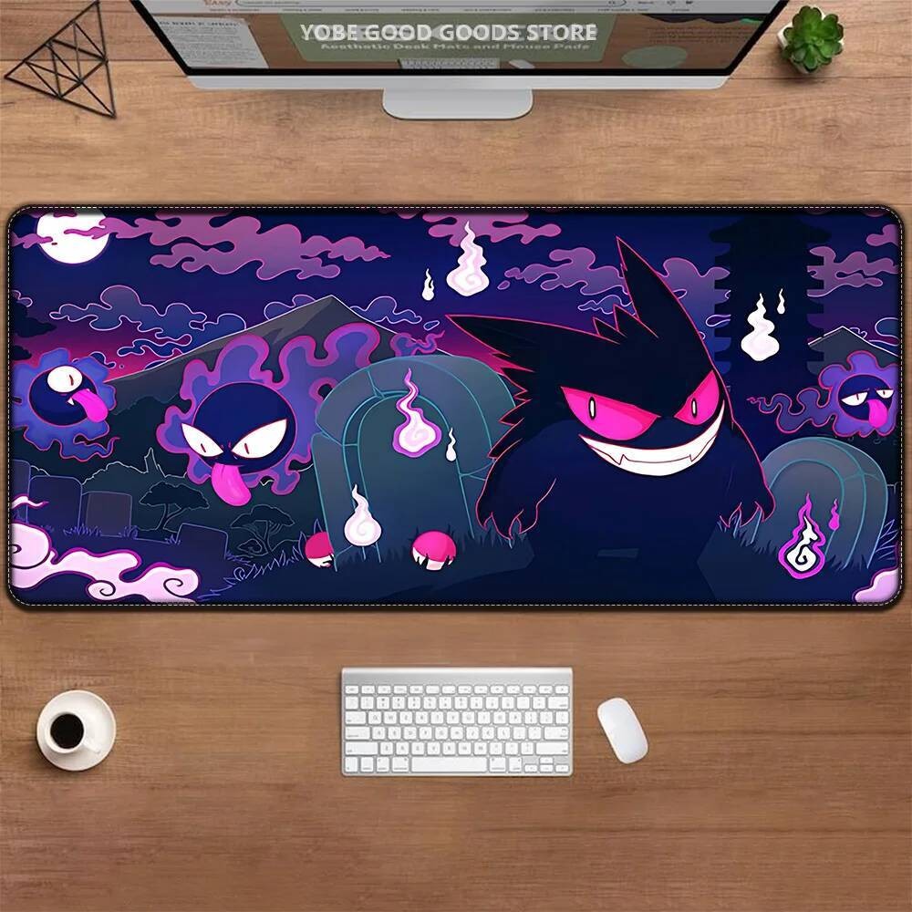 Large Size Office Desk Protector Mat 900X400 pokemon gengar purple ...