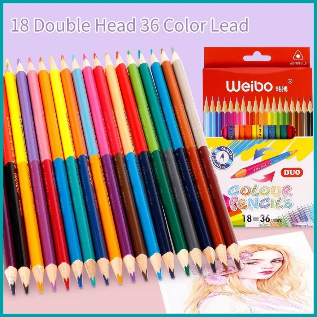 ♥ ━ WEIBO WB-9016-18 HIGH QUALITY COLOR PENCIL 36COLORS | Shopee ...