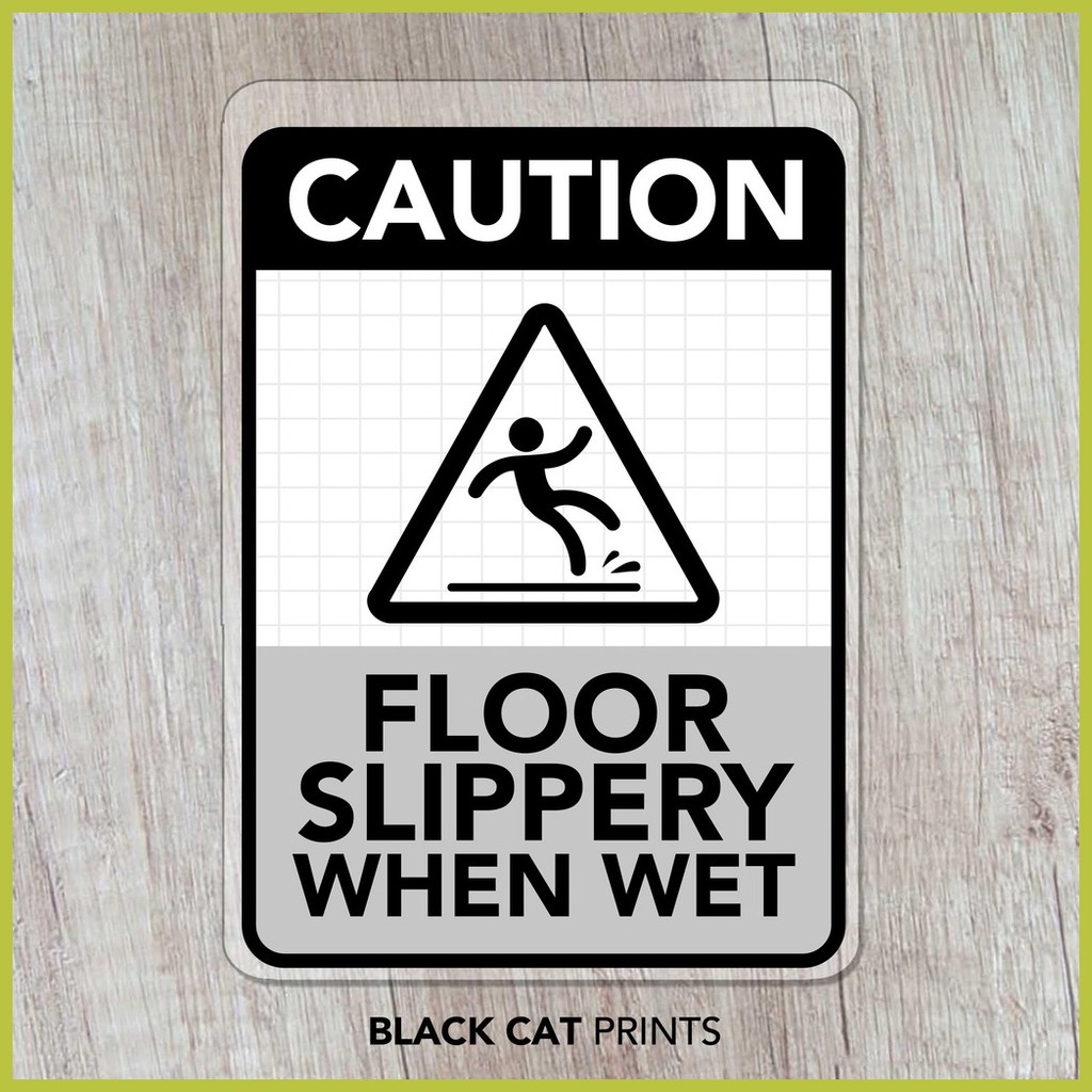 ∤ Wet Floor / Floor Slippery When Wet Sign | Laminated Signage | Sign ...