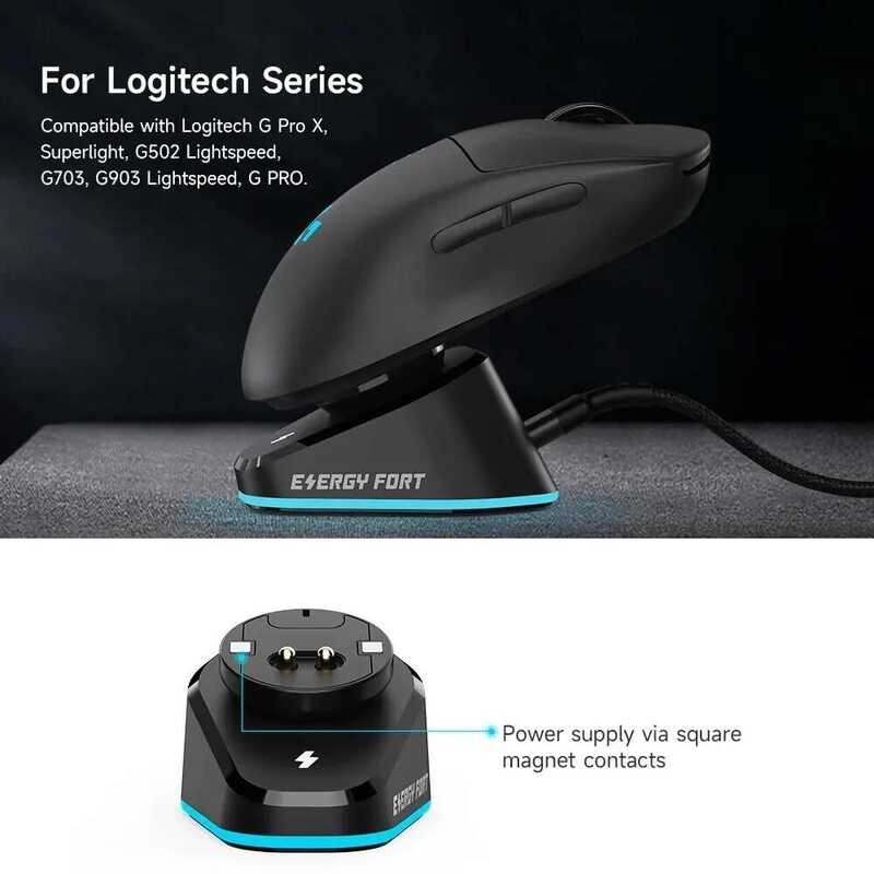 E Gaming Wireless Charger For Logitech G403 G502 X Plus G703 G903 HERO ...