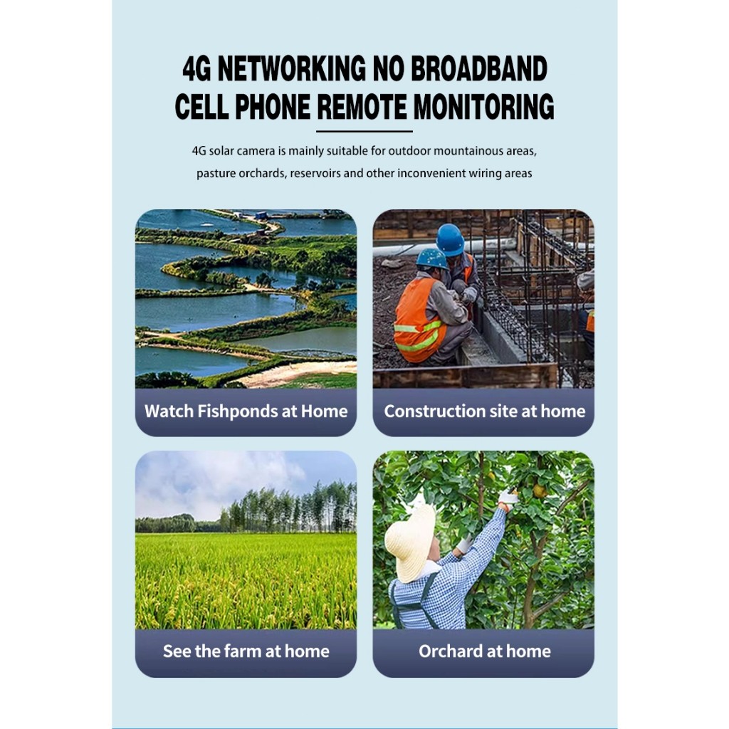 V360 CCTV Solar Camera 4G SIM Card 8MP 4K Outdoor WiFi Wireless Two-Way ...
