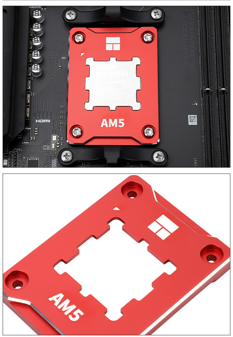 Thermalright ASF AM5 CPU Bending Corrector Frame Black/Red AMD Fastener ...