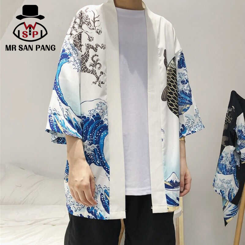 MSP Kimono Cardigan Thin Men Obi Male Yukata Men's Haori Samurai ...