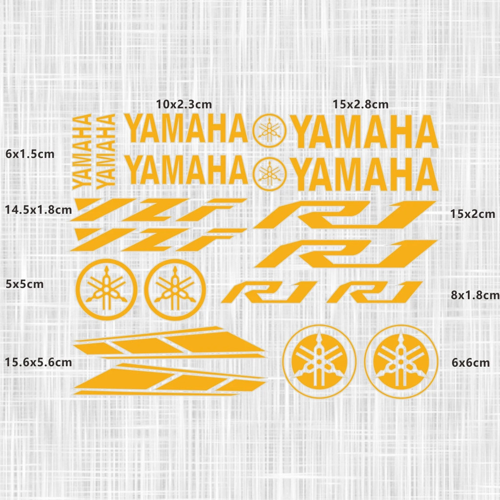 Yamaha R1 R3 R3 Logo Sticker Motorcycle Vinyl Decal Helmet Waterproof ...