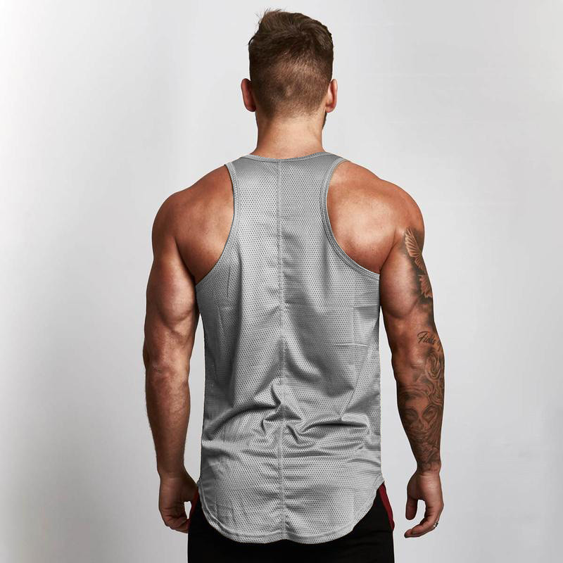 New Workout Casual Singlets Sleeveless Bodybuilding Fashion Mesh Mens ...