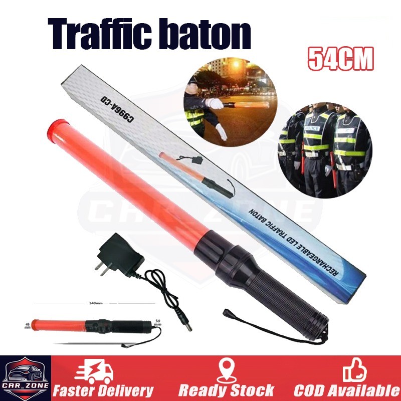 54cm Rechargeable Traffic Baton Three-Speed Adjustment Led Traffic Control Safety Warning Sign ...
