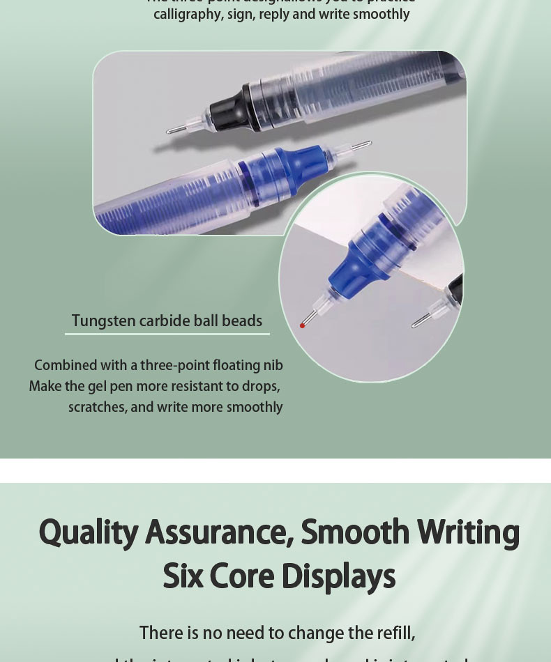 50Pcs Straight Liquid Gel Pen 0.5mm Neutral Pen Rollerball Quick Drying ...